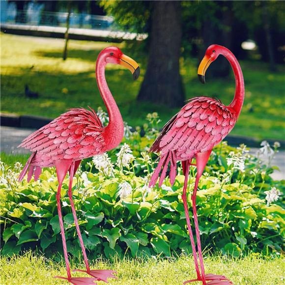 Accents | Flamingo Garden Statue Outdoor Statues Pink Flamingo ...